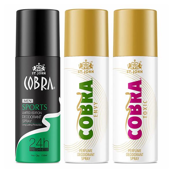 Buy St. John Sports Limited Edition Deodorant Spray 150 ml + Cobra Envy Deodorant Spray 150 ml ...