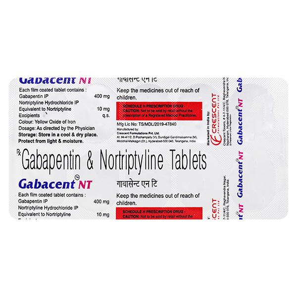 Buy Gabacent NT Tablet 10'S Online at Upto 25% OFF | Netmeds
