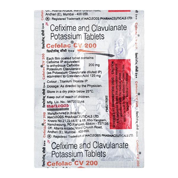 Cefolac CV 200mg Tablet 4'S : Price, Uses, Side Effects | Netmeds