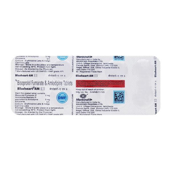 Bisoheart AM 5mg Tablet 10'S : Price, Uses, Side Effects | Netmeds