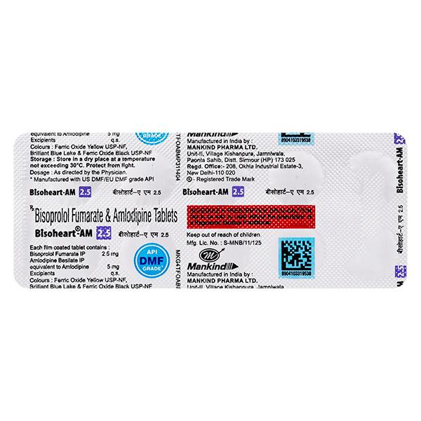 Bisoheart AM 2.5mg Tablet 10'S : Price, Uses, Side Effects | Netmeds