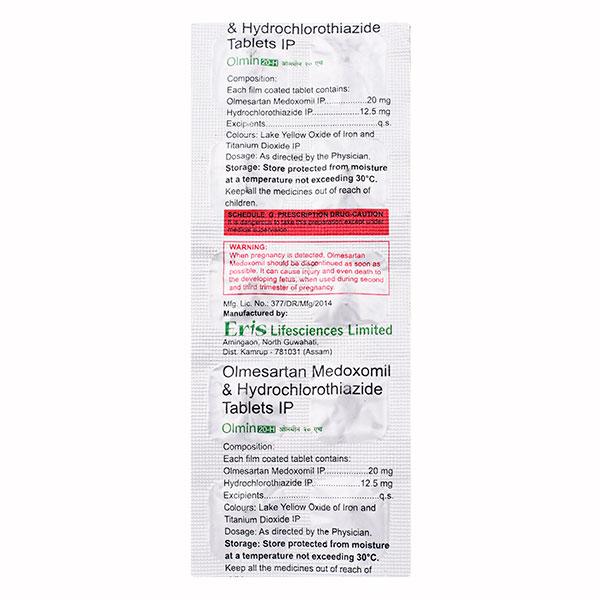 Olmin H 20mg Tablet 10'S : Price, Uses, Side Effects | Netmeds