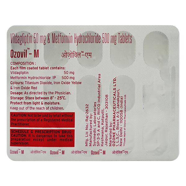 OZOVIL M 500 Tablet 15's Price, Uses, Side effects, Substitutes | Netmeds