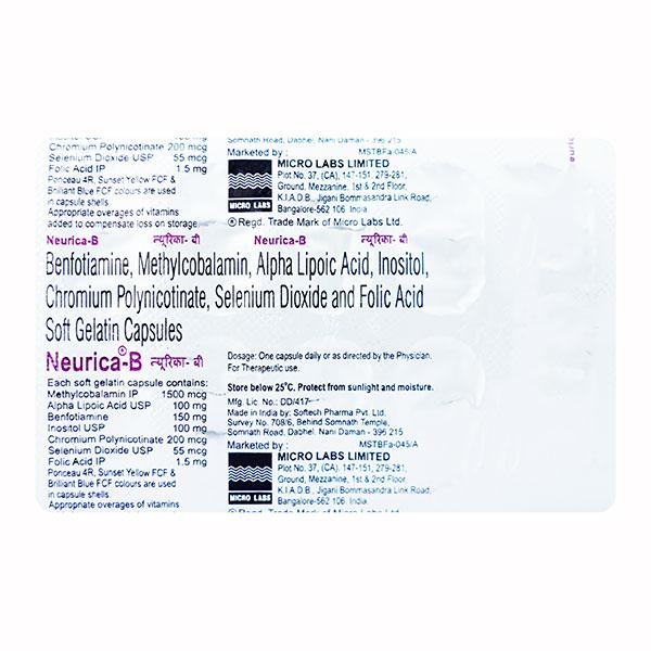 Buy NEURICA B Capsule 10's Online at Upto 25% OFF | Netmeds