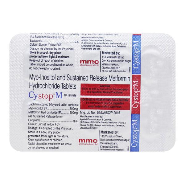 Cystop M 600mg Tablet 10'S : Price, Uses, Side Effects | Netmeds