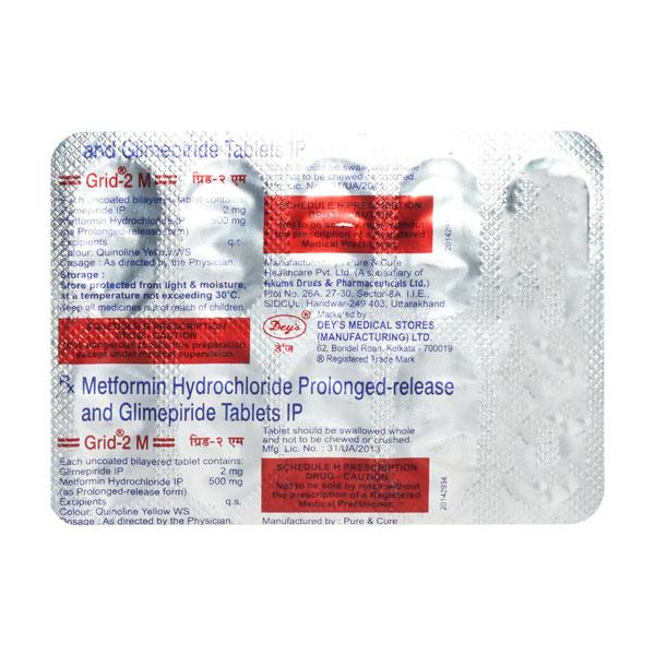 Grid 2M Tablet 10'S : Price, Uses, Side Effects | Netmeds