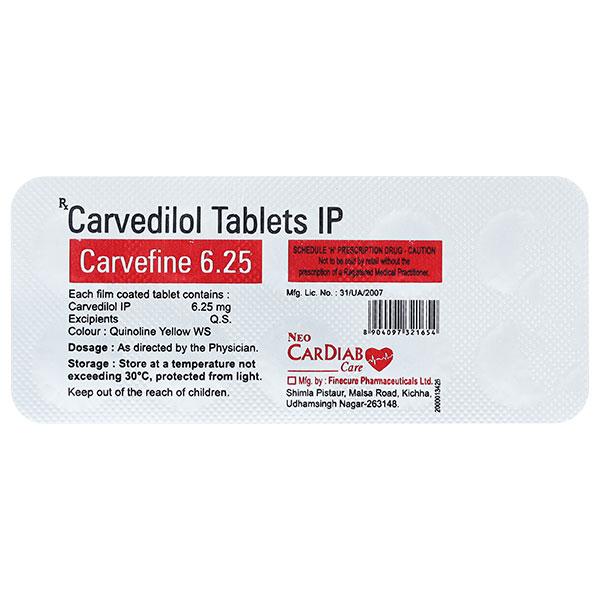 CARVEFINE 6.25 Tablet 10's : Price, Uses, Side Effects | Netmeds