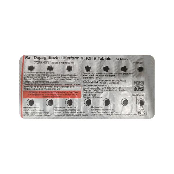 Oxramet 5/1000Mg Tablet 14's : Price, Uses, Side Effects | Netmeds