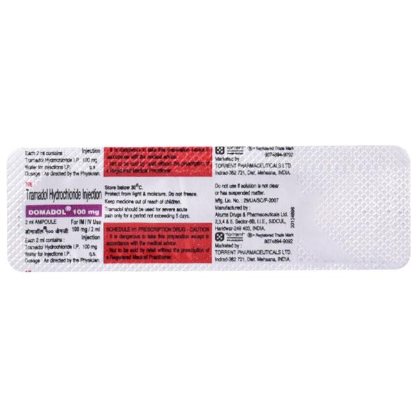 Domadol 100mg Injection 2ml - Price, Uses, Side Effects, and ...