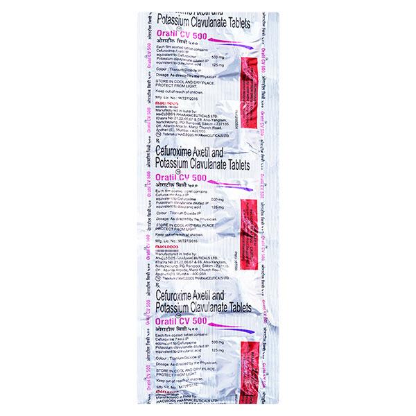 ORATIL CV 500mg Tablet 10's : Price, Uses, Side Effects | Netmeds