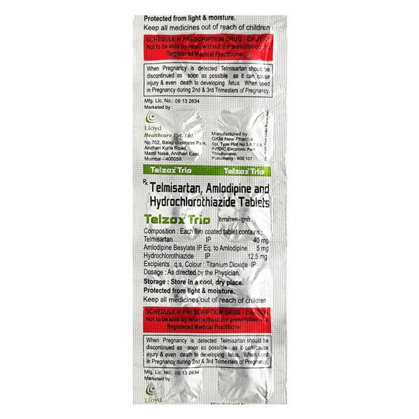 Buy Telzox Trio 40mg Tablet 10'S Online at Upto 25% OFF | Netmeds