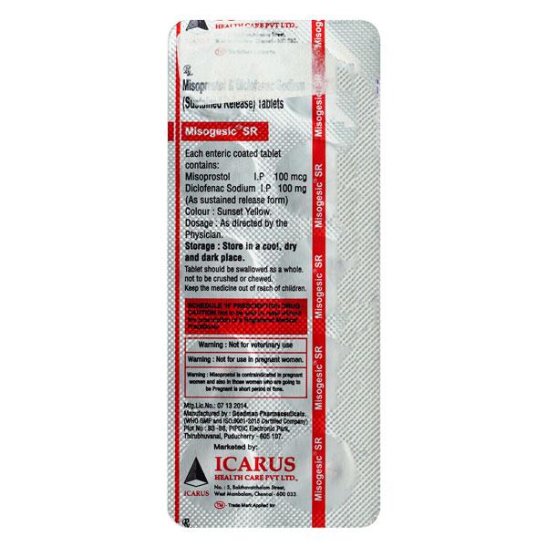 Misogesic SR Tablet 10'S - Price, Uses, Side Effects, and Substitutes ...