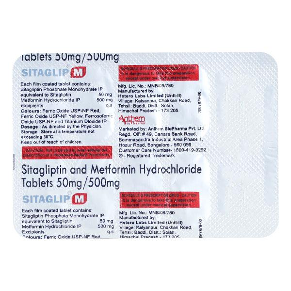 Buy SITAGLIP M Tablet 10's Online at Upto 25% OFF | Netmeds