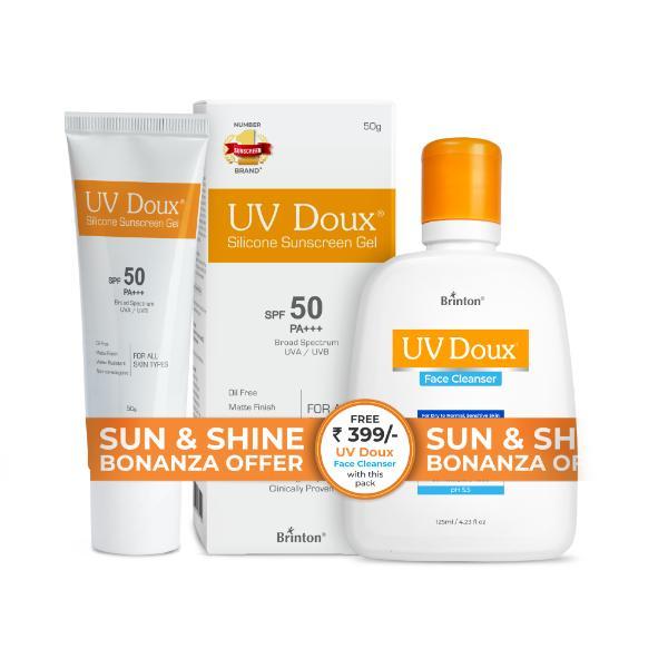 UV Doux Sunscreen Gel SPF50 PA+++ + Free UV Doux Face Cleanser 125 ml