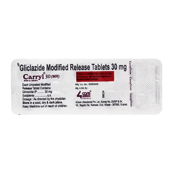 CARRYL MR 30mg Tablet 10's : Price, Uses, Side Effects | Netmeds