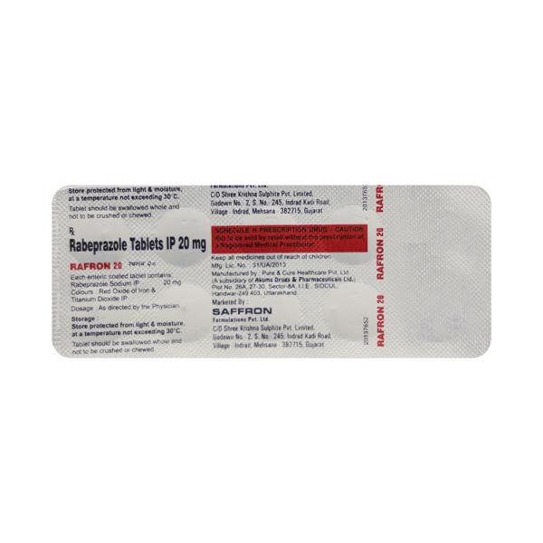Buy Rafron 20mg Tablet 10'S Online at Upto 25% OFF | Netmeds