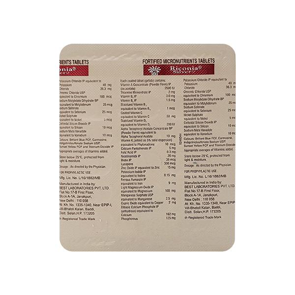 RICONIA SILVER Tablet 15's : Uses, Side Effects, Price | Netmeds