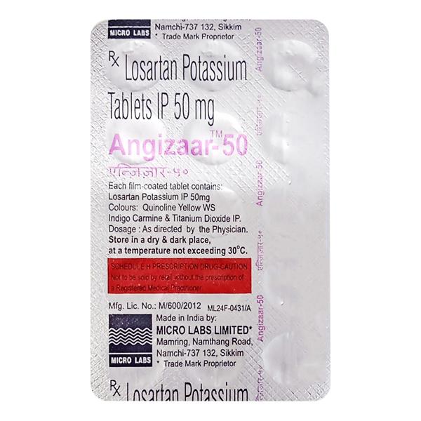 ANGIZAAR 50 Tablet 15's : Price, Uses, Side Effects | Netmeds