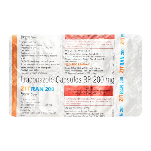 Buy ZITRAN 200 Capsule 10's Online at Upto 25% OFF | Netmeds