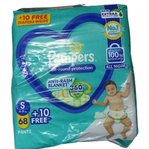 Pampers All Round Protection Anti Rash Blanket Diaper Pants (S) (68's ...