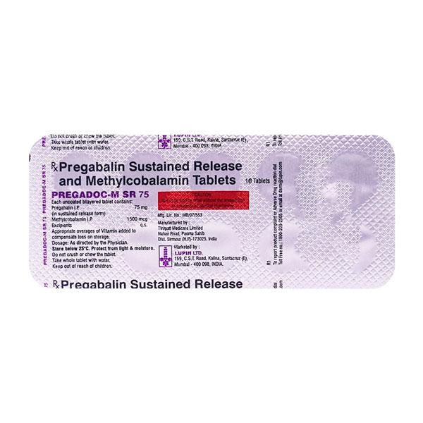 Pregadoc M SR 75mg Tablet 10'S Price, Uses, Side effects, Substitutes ...