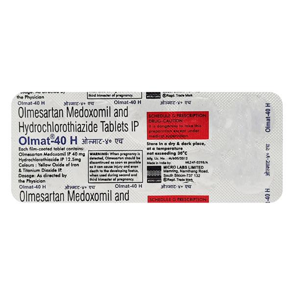 Olmat 40 H Tablet 10'S : Price, Uses, Side Effects | Netmeds
