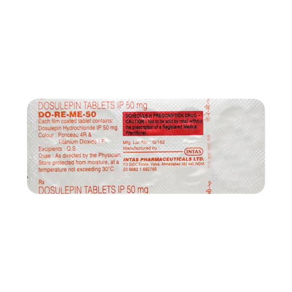 DO RE ME 50mg Tablet 10'S : Price, Uses, Side Effects | Netmeds
