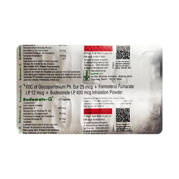 BUDAMATE G Inhalation Capsule 10's Price, Uses, Side effects ...