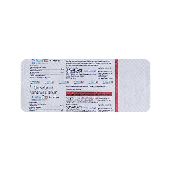 T Mart AM 5mg/40mg Tablet 10'S Price, Uses, Side effects, Substitutes ...