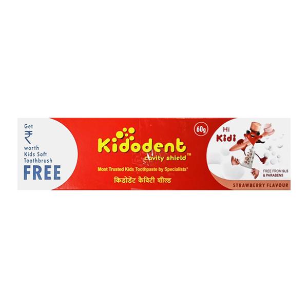 KIDODENT CAVITY SHIELD STRAWBERRY FLAVOUR (RS.75 WORTH FREE KIDS SOFT ...