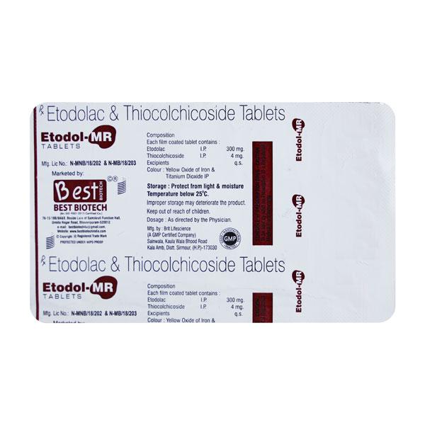 ETODOL MR Tablet 10's Price, Uses, Side effects, Substitutes | Netmeds