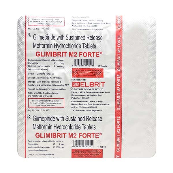GLIMIBRIT M2 FORTE Tablet 15's : Price, Uses, Side Effects | Netmeds
