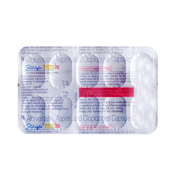 STORVA GOLD 20 Capsule 10's Price, Uses, Side effects, Substitutes ...