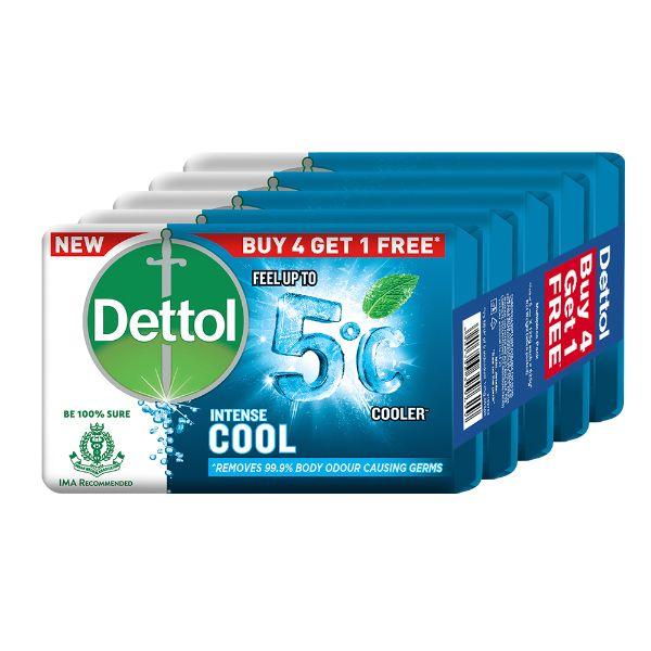 Dettol Soap - Intense Cool 125 gm (Buy 4 Get 1 Free) - Refreshing ...