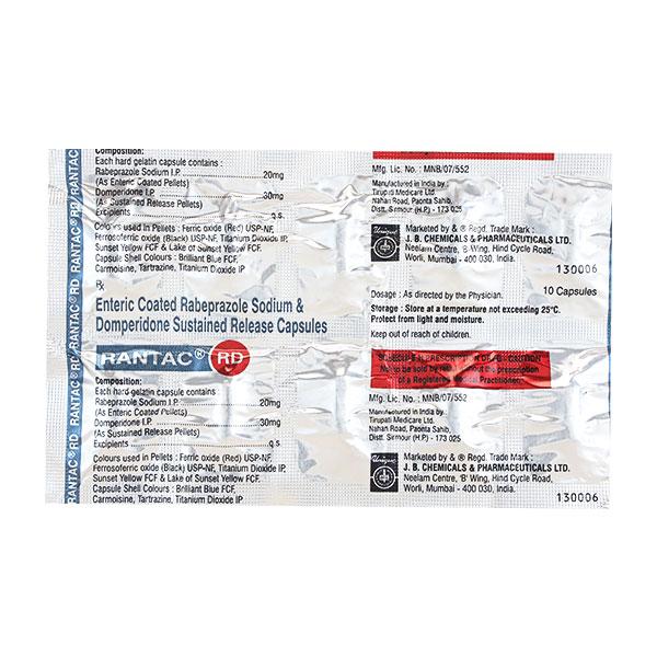 Buy RANTAC RD 30/20mg Capsule 10's Online at Upto 25% OFF | Netmeds