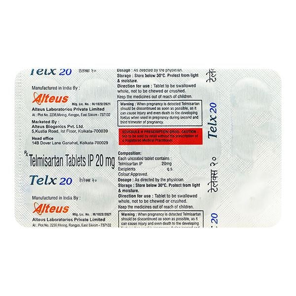TELX 20 Tablet 15's : Price, Uses, Side Effects | Netmeds