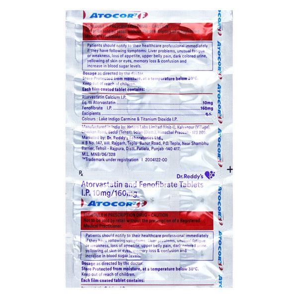 Atocor F Tablet 15'S Price, Uses, Side effects, Substitutes | Netmeds