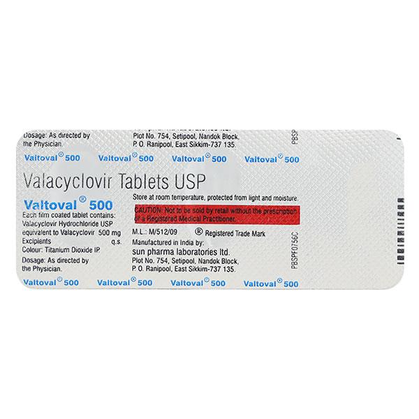 Valtoval 500mg Tablet 3'S Price, Uses, Side effects, Substitutes | Netmeds