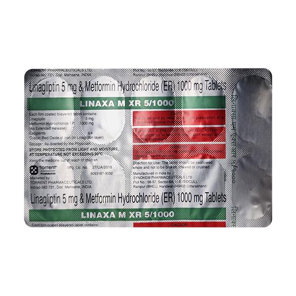 Buy LINAXA M XR 5/1000 Tablet 10's Online | Netmeds