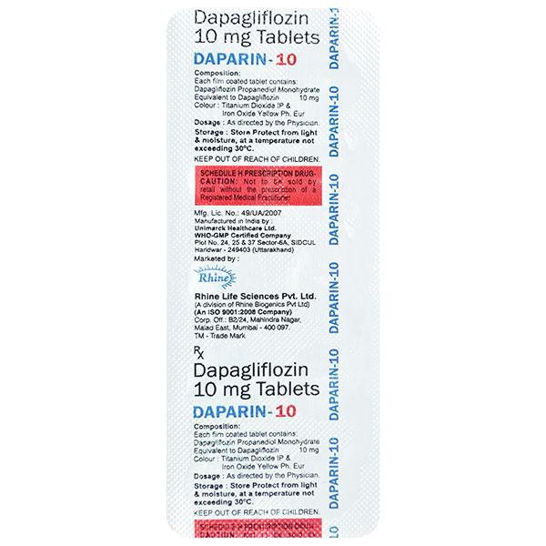 DAPARIN 10 Tablet 10's : Price, Uses, Side Effects | Netmeds