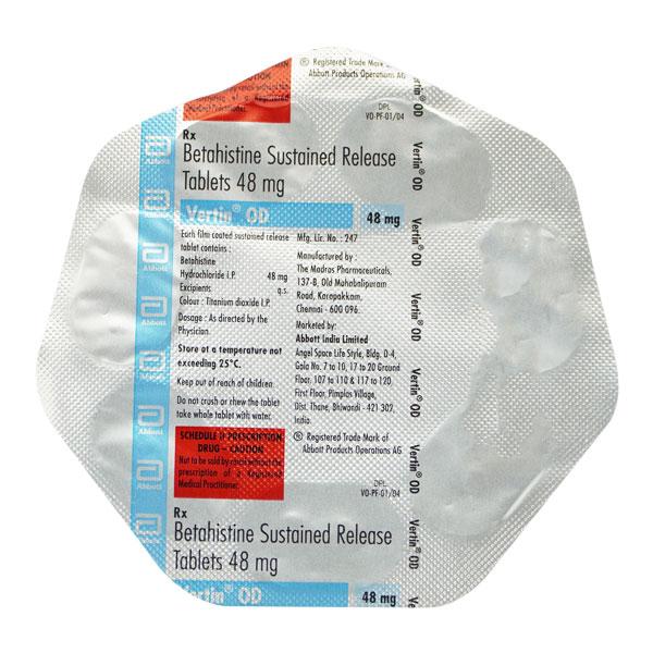 Vertin OD 48mg Tablet 7'S Price, Uses, Side effects, Substitutes | Netmeds