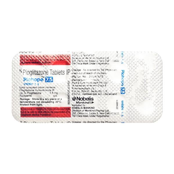 PIOHOPE 7.5 Tablet 10's : Price, Uses, Side Effects | Netmeds
