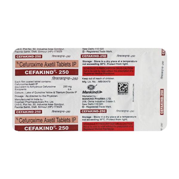 Cefakind 250mg Tablet 10'S : Price, Uses, Side Effects | Netmeds