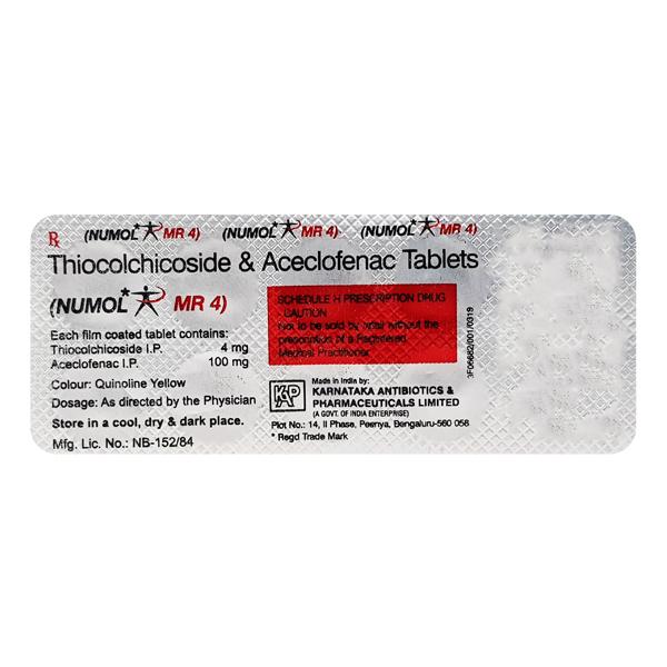 Numol MR 4mg Tablet 10'S Price, Uses, Side effects, Substitutes | Netmeds