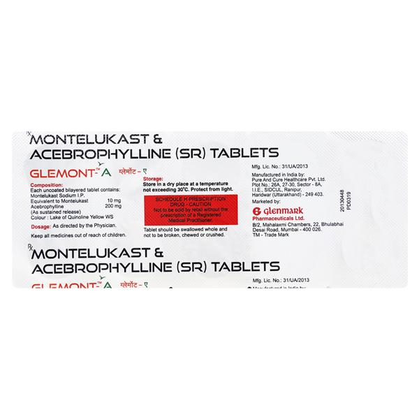 Glemont A Tablet 10'S - Buy Medicines online at Best Price from Netmeds.com