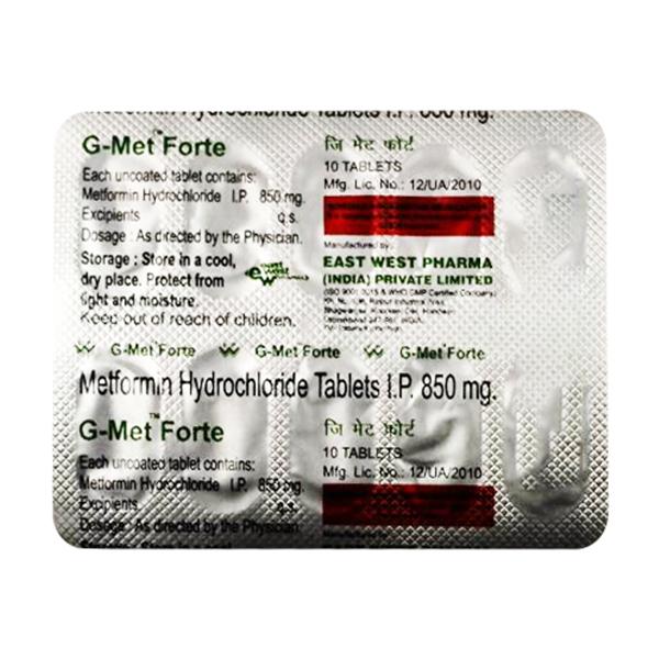 Buy G Met Forte 1000mg Tablet 10'S Online at Upto 25% OFF | Netmeds