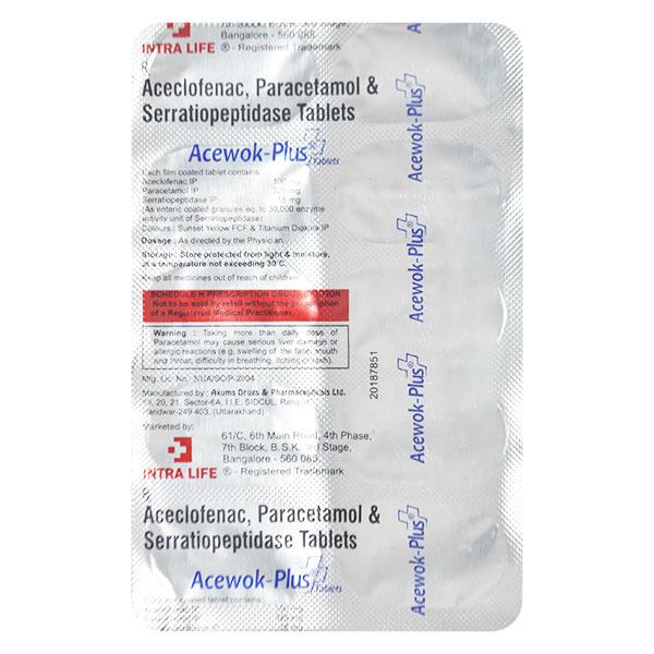 Buy Acewok Plus Tablet 10'S Online at Upto 25% OFF | Netmeds