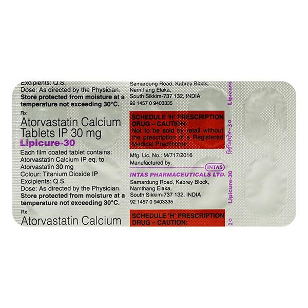 LIPICURE 30 Tablet 10's Price, Uses, Side effects, Substitutes | Netmeds
