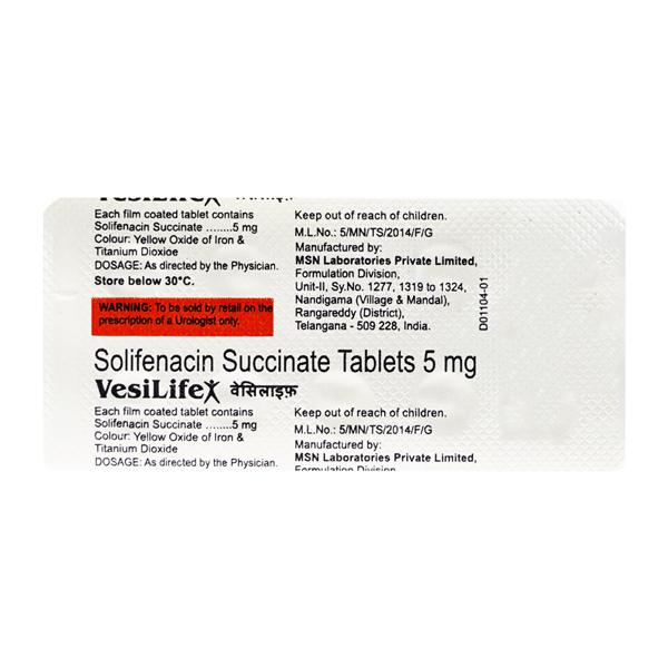 Vesilife 5mg Tablet 10'S Price, Uses, Side effects, Substitutes | Netmeds