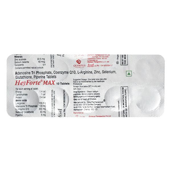 HEYFORTE MAX Tablet 10's Price, Uses, Side effects, Substitutes | Netmeds